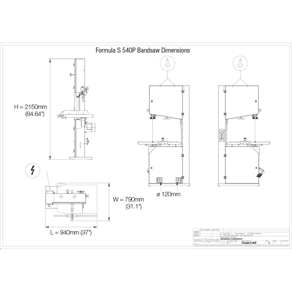 SCM S 540P 21" Band Saw 4.8hp | Freight Included in Price