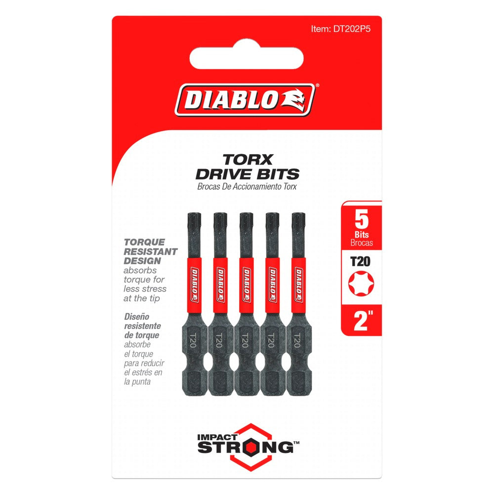 Diablo #20 Torx 2" Drive Bits (5 Pack) – OakTree Supply